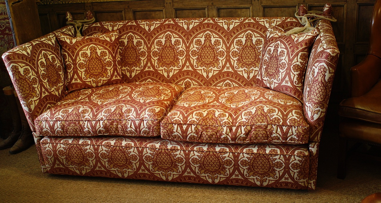Watts of Westminster Fabric Knole Sofa, Leather Chairs of Bath, Knole ...